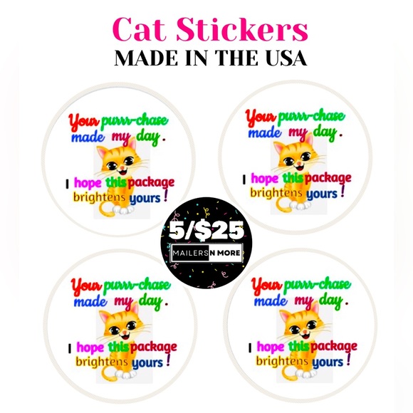Mailers N More | Office | Thank You Stickers Thank You Cat Stickers ...
